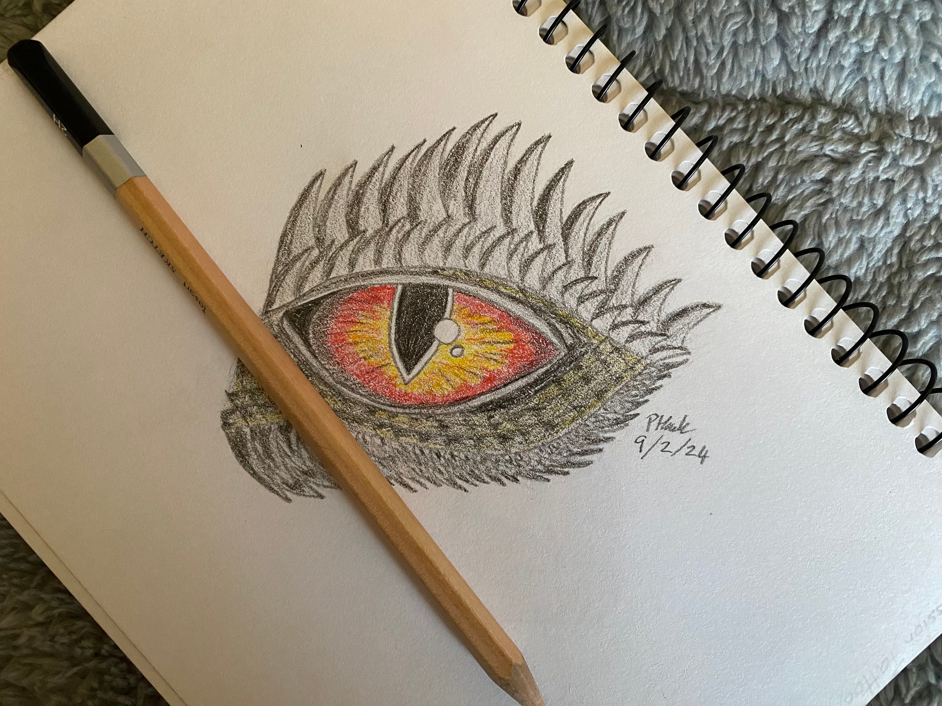 DIGITAL - Dragon Eye Sketch - Red and Gold Eye - Etsy