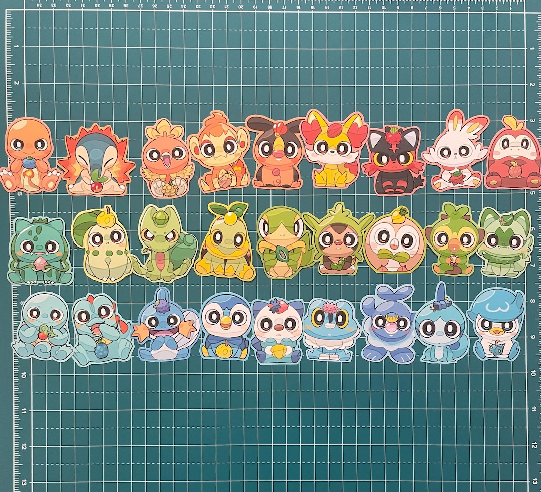 Stickers - Starter Pokémon From First to Ninth Generation (kanto, Johto ...
