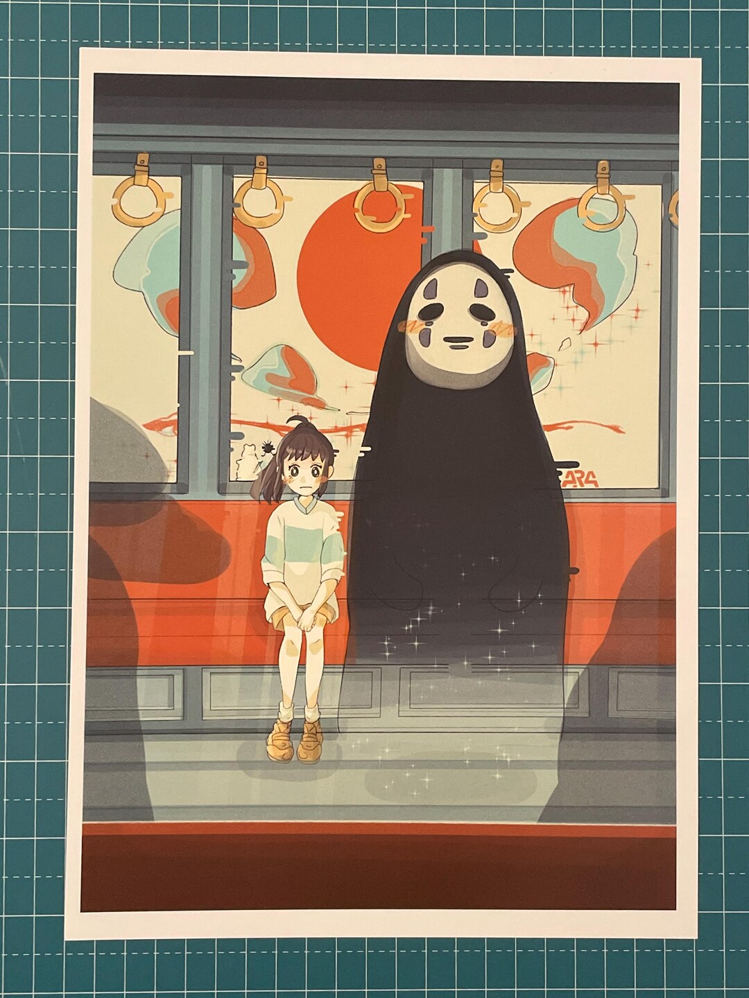 Spirited Away: Train Scene Art Print | Chihiro and No-face Fan Art ...