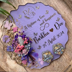 Stunning Engagement Platter With Ring Holders | Personalized Couple ...