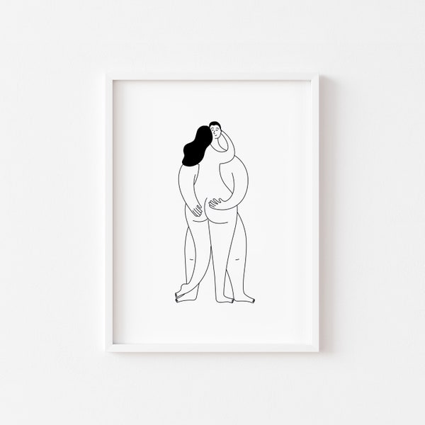 Cuddle Line Drawing - Etsy