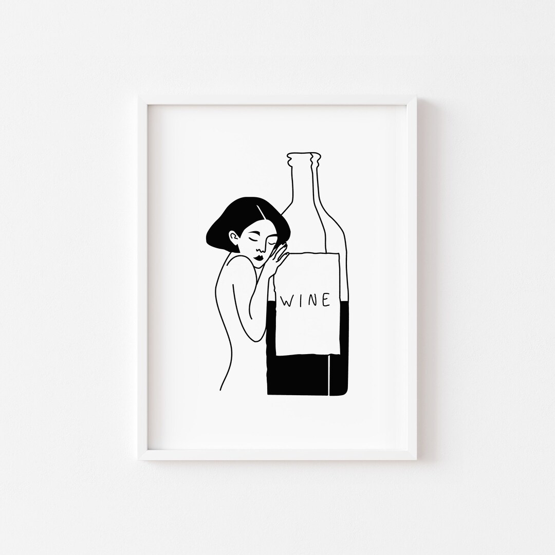 Wine Hug Hi-res Digital Download - Etsy