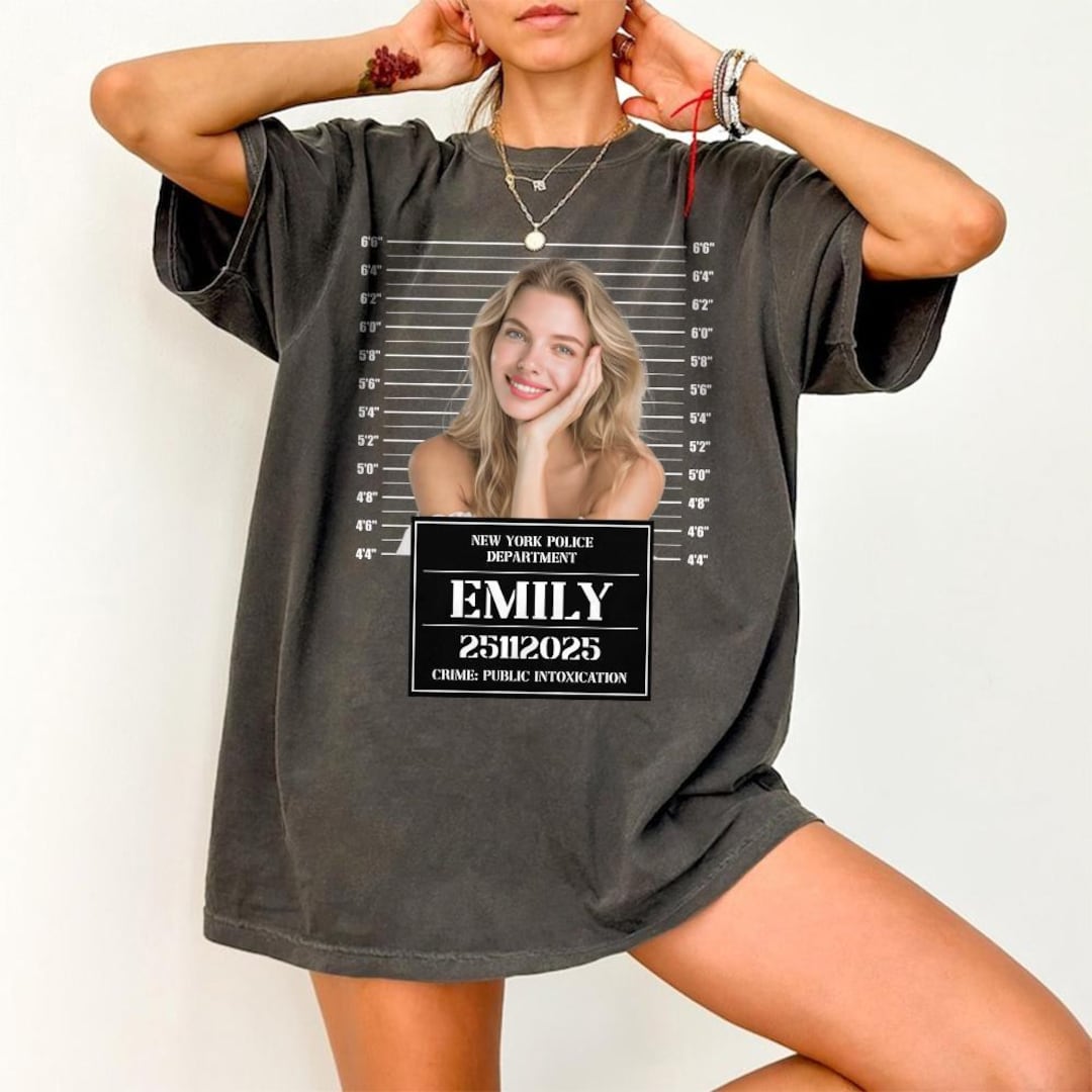 Custom Photo Mugshot Portrait Funny Personalized Name Number Crime Art ...