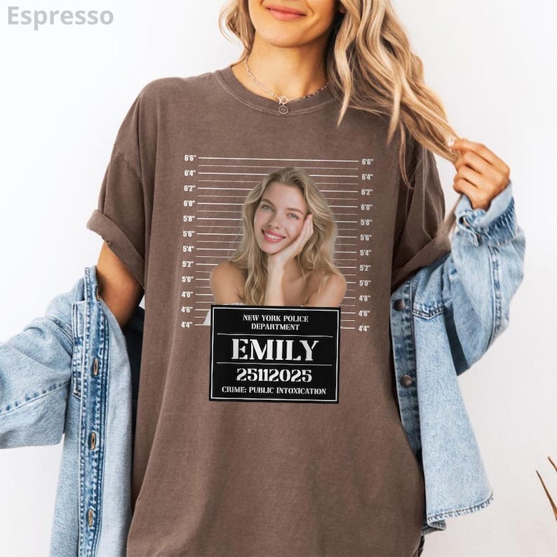 Custom Photo Mugshot Portrait Funny Personalized Name Number Crime Art ...