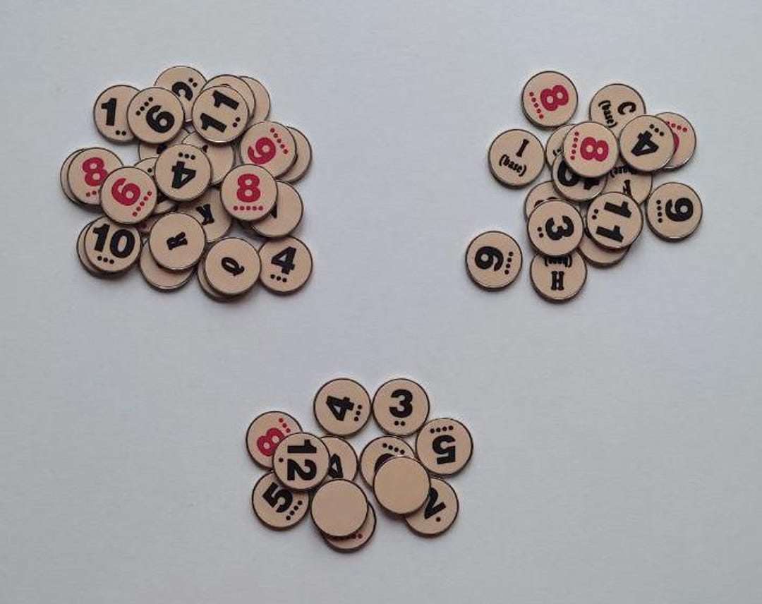 CATAN Metal Circular Number Tokens W/alphabet and Roll Chance Indicator ...