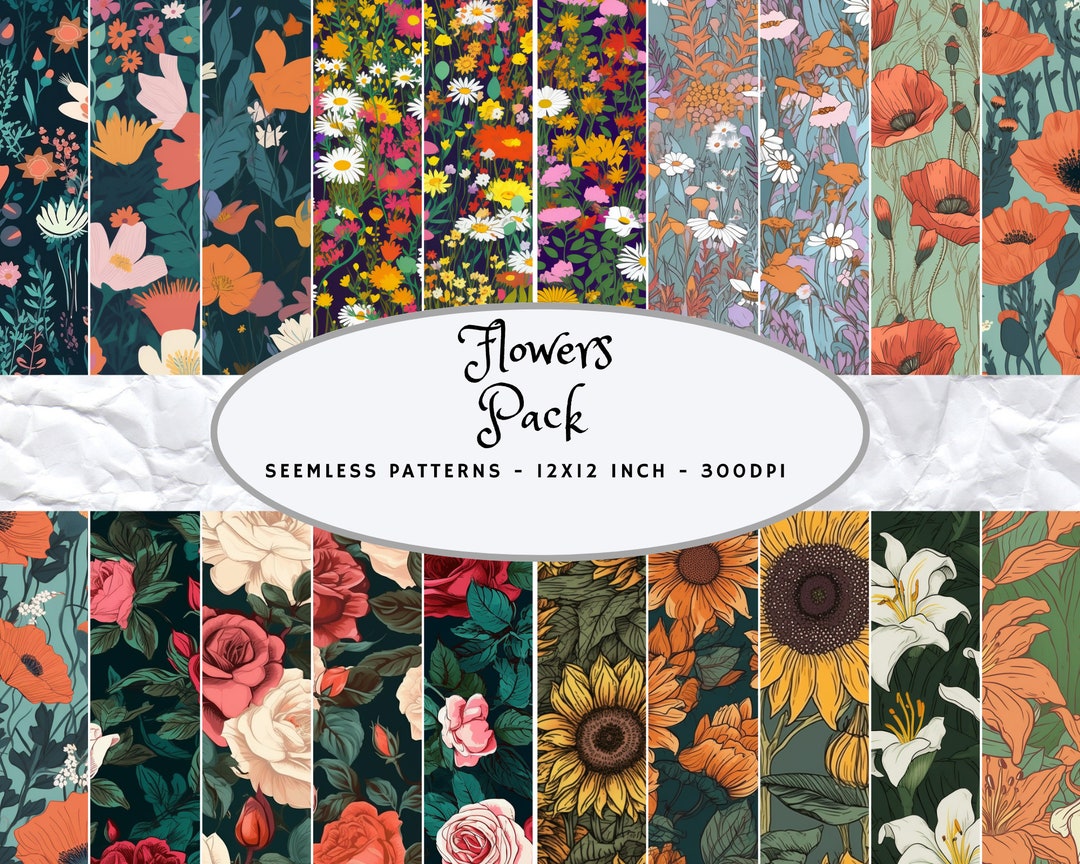 Explore a World of Seemless Digital Paper Floral Designs: Printable ...