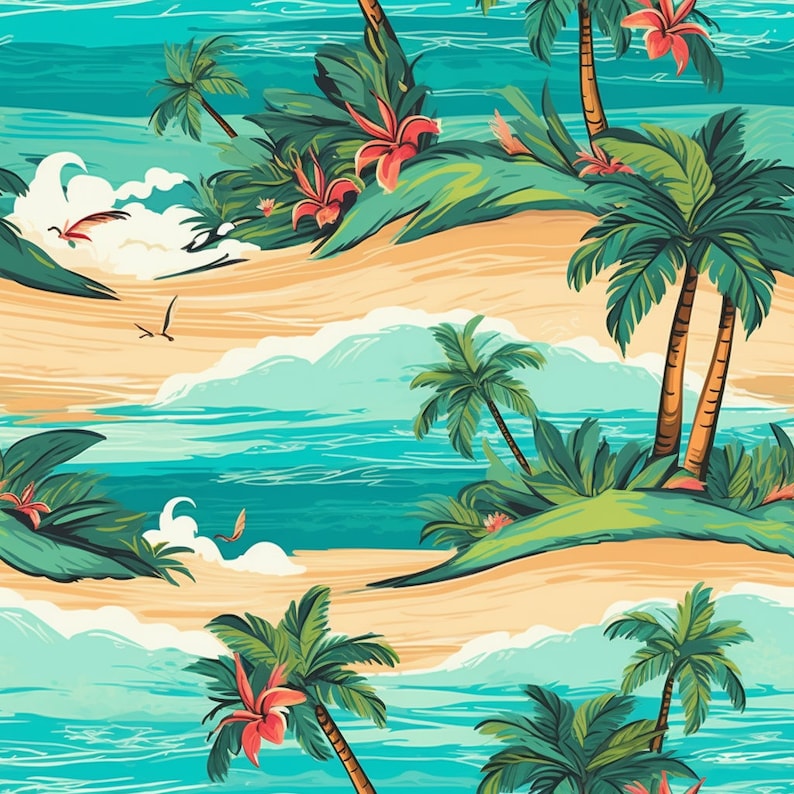 Seemless Tropical Digital Paper : Printable Scrapbook - Etsy