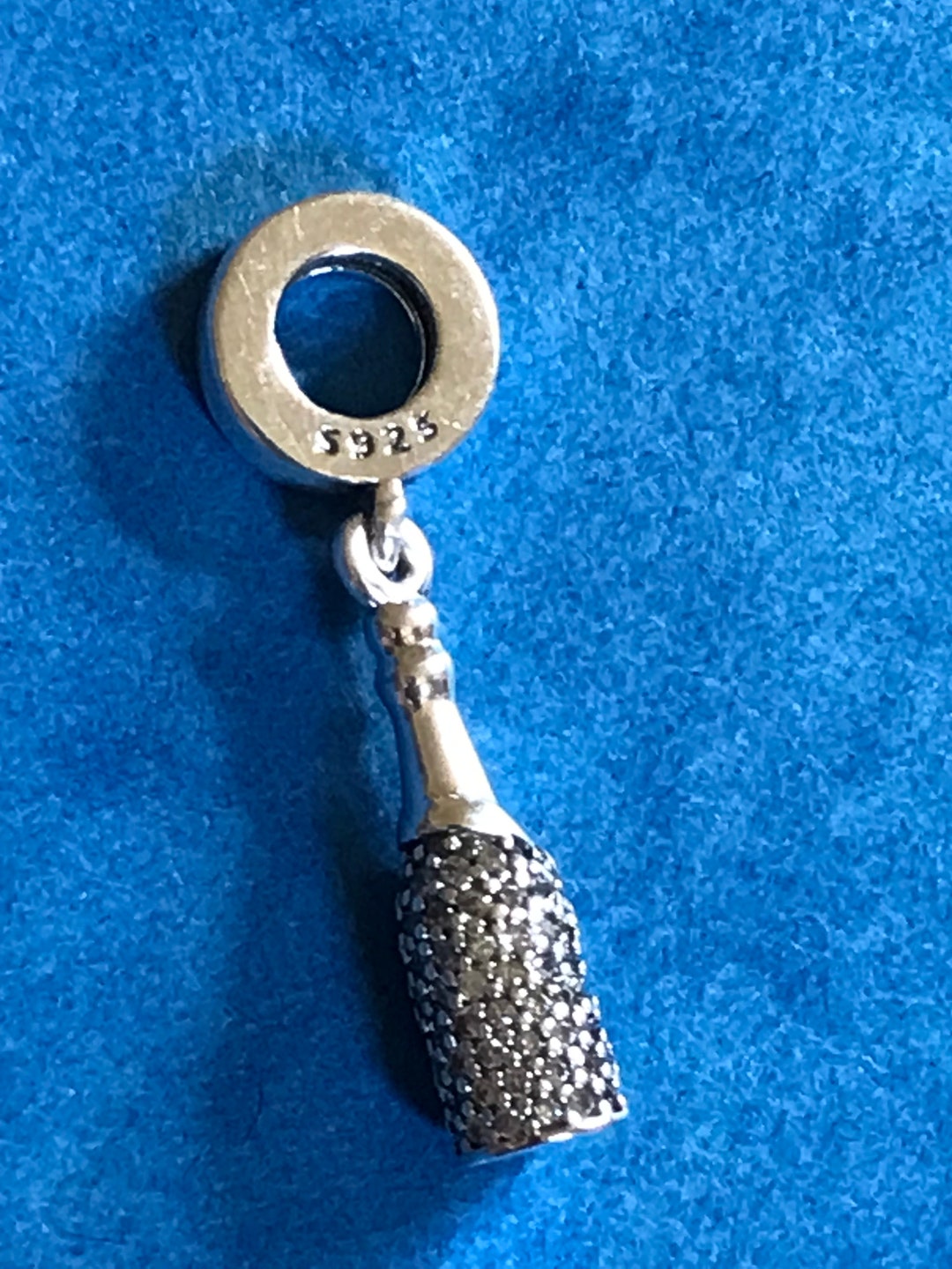 Genuine 925 Silver Stunning Champagne Charm Comes in a Cute Velvet ...