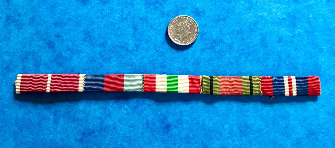 Genuine WW2 Medal Ribbon Bar Which Has 5 Different Awards On. World War ...