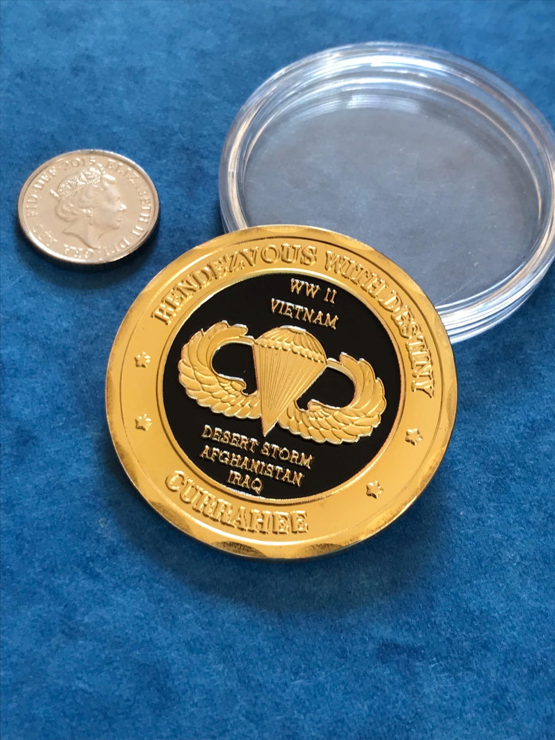 United States Army 101st Airborne Gold Plated Coin Screaming Eagles ...