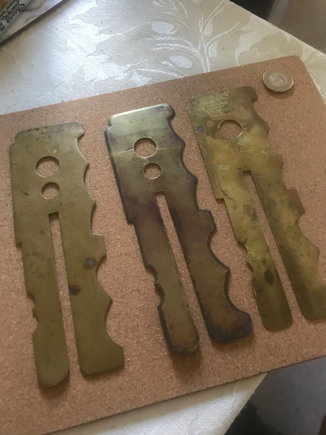 X3 Vintage Military Solid Brass Button Cleaner Polisher Protector 6 ...