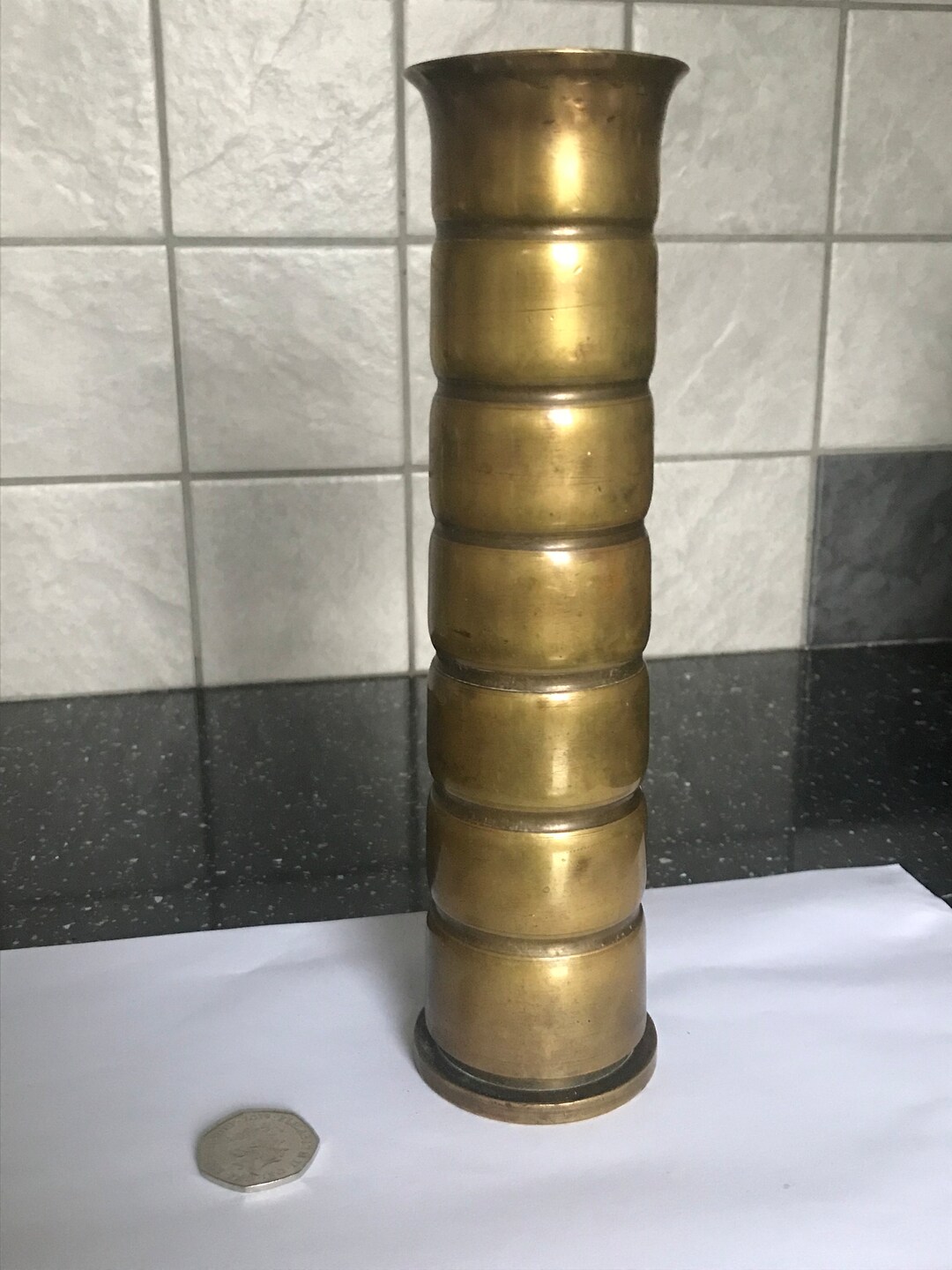 A Brass World War Two Trench Art Vase Made From an Artillery Shell ...