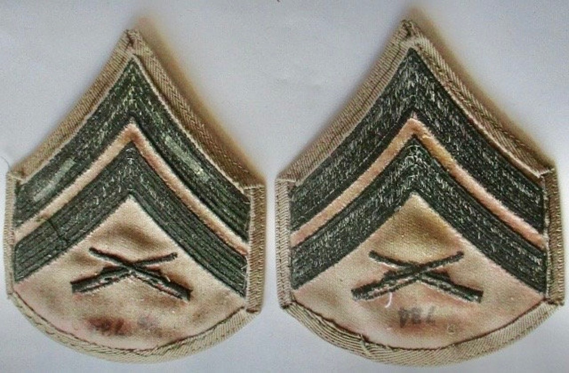 Pair of US Marine Corps Corporal Patch E-4 Chevron USMC Khaki - Etsy