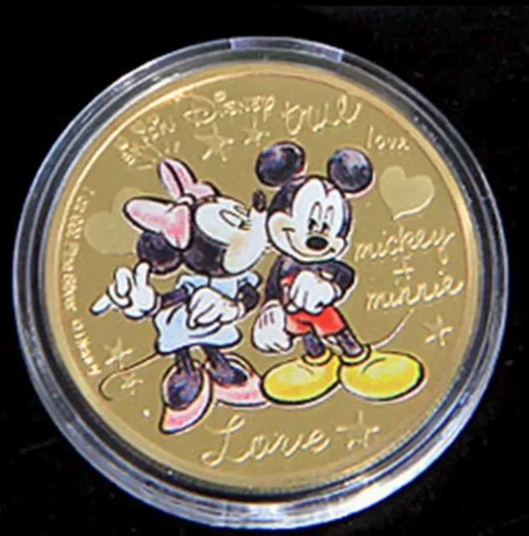 Mickey Mouse and Mini Gold Coin Gold Plated Coin Comes in a Protective ...