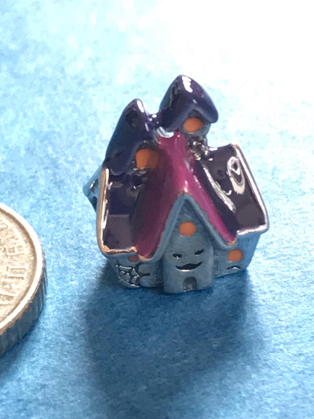 Genuine 925 Silver Haunted House Halloween Charm Comes in a Cute Velvet ...