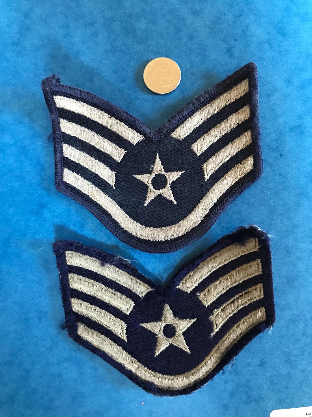 A Pair of USAF US Air Force Staff Sergeant Chevrons Stripes E5 Stripe ...