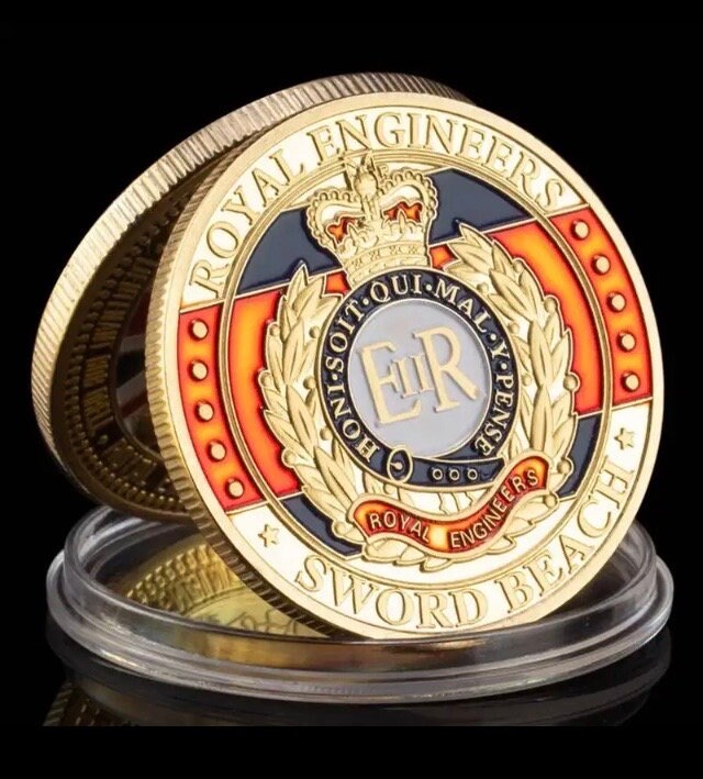 British Royal Engineers Corps of Engineers Gold Plated Commemorative ...