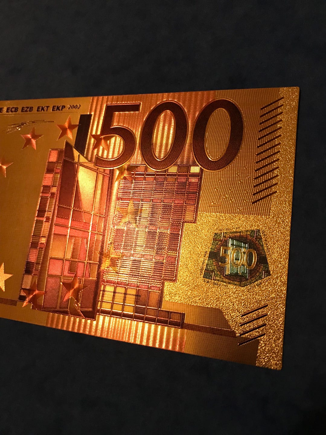 Gold 500 Euro Note Complete With Certificate of Authenticity Five ...