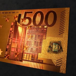 Gold 500 Euro Note Complete With Certificate of Authenticity Five ...