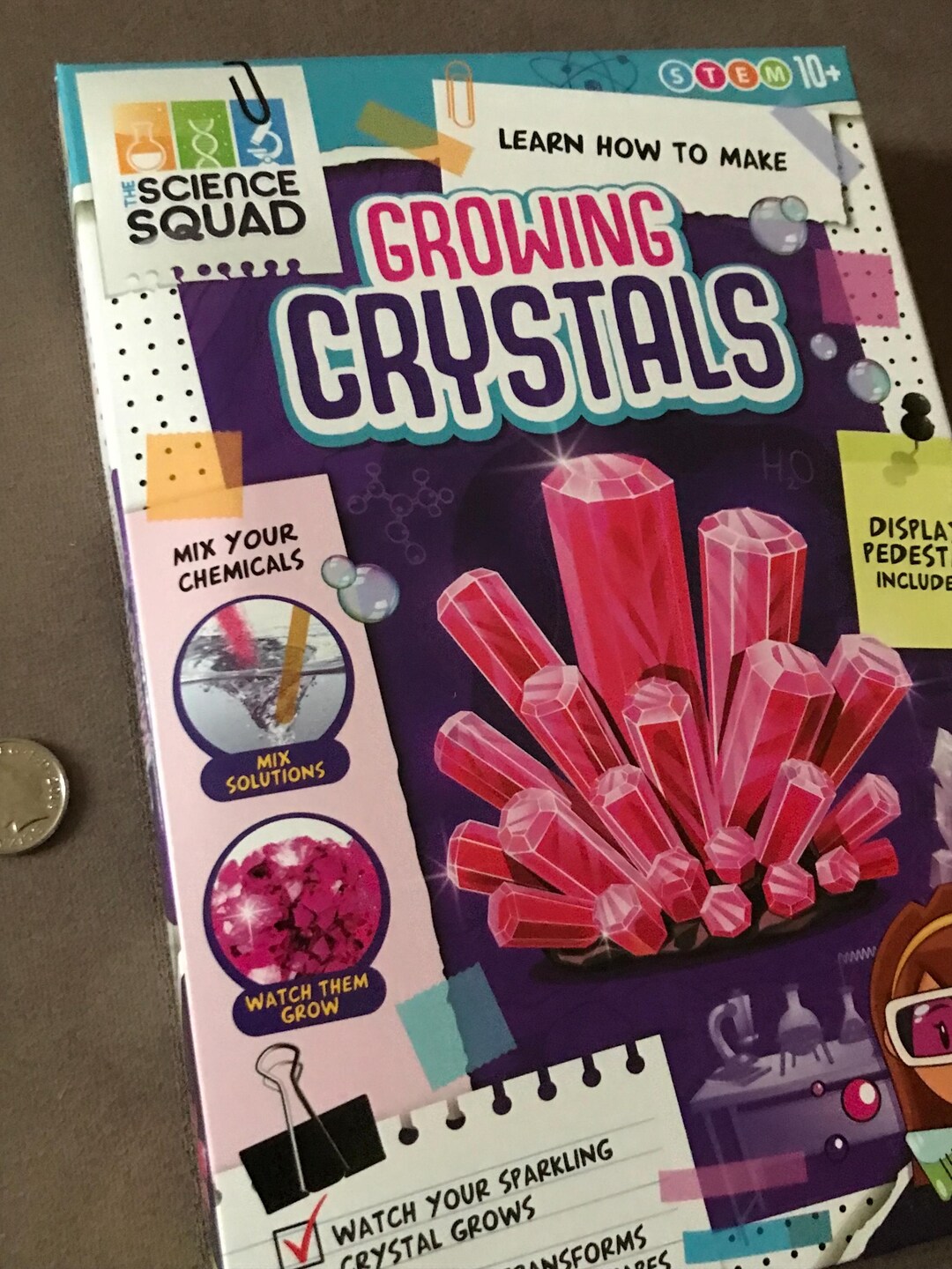 Grow Your Own Crystals Kit, Science Squad, Display Pedestal Included ...