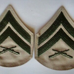 Pair of US Marine Corps Corporal Patch E-4 Chevron USMC Khaki - Etsy
