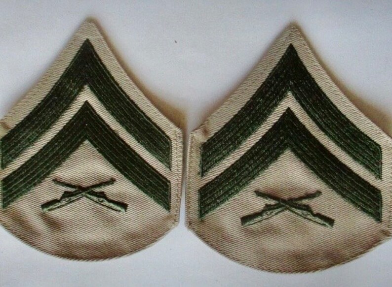 Pair of US Marine Corps Corporal Patch E-4 Chevron USMC Khaki - Etsy