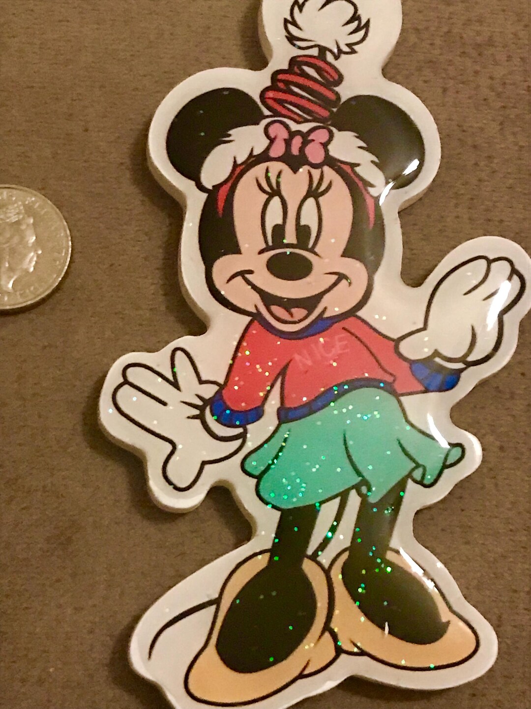 Mini Mouse Disney Christmas Decorations Sparkle Unique Cute Elf Xmas ...