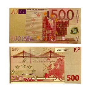 Gold 500 Euro Note Complete With Certificate of Authenticity Five ...
