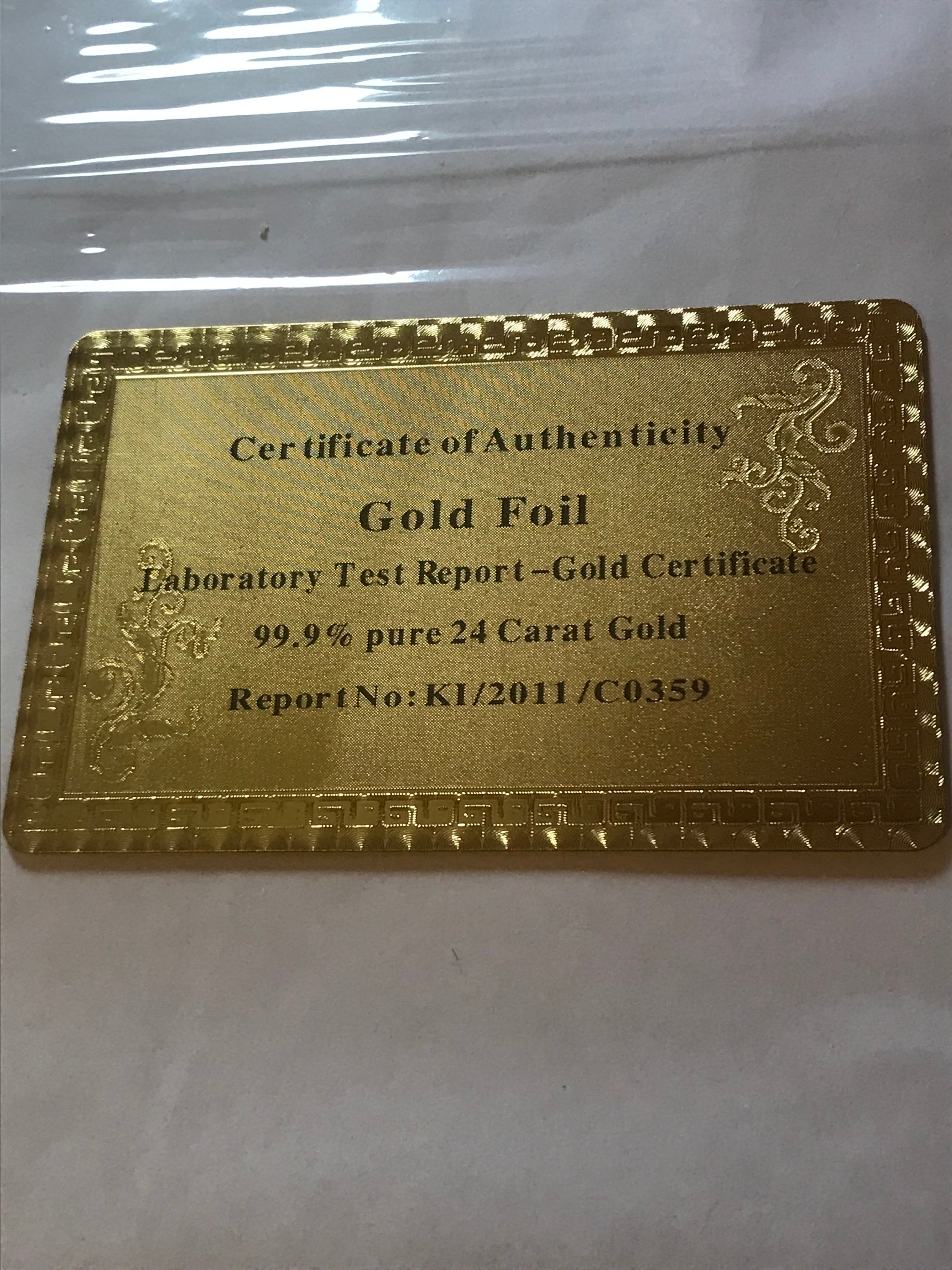 Gold 100 Dollar Bill Complete With Certificate of Authenticity One ...