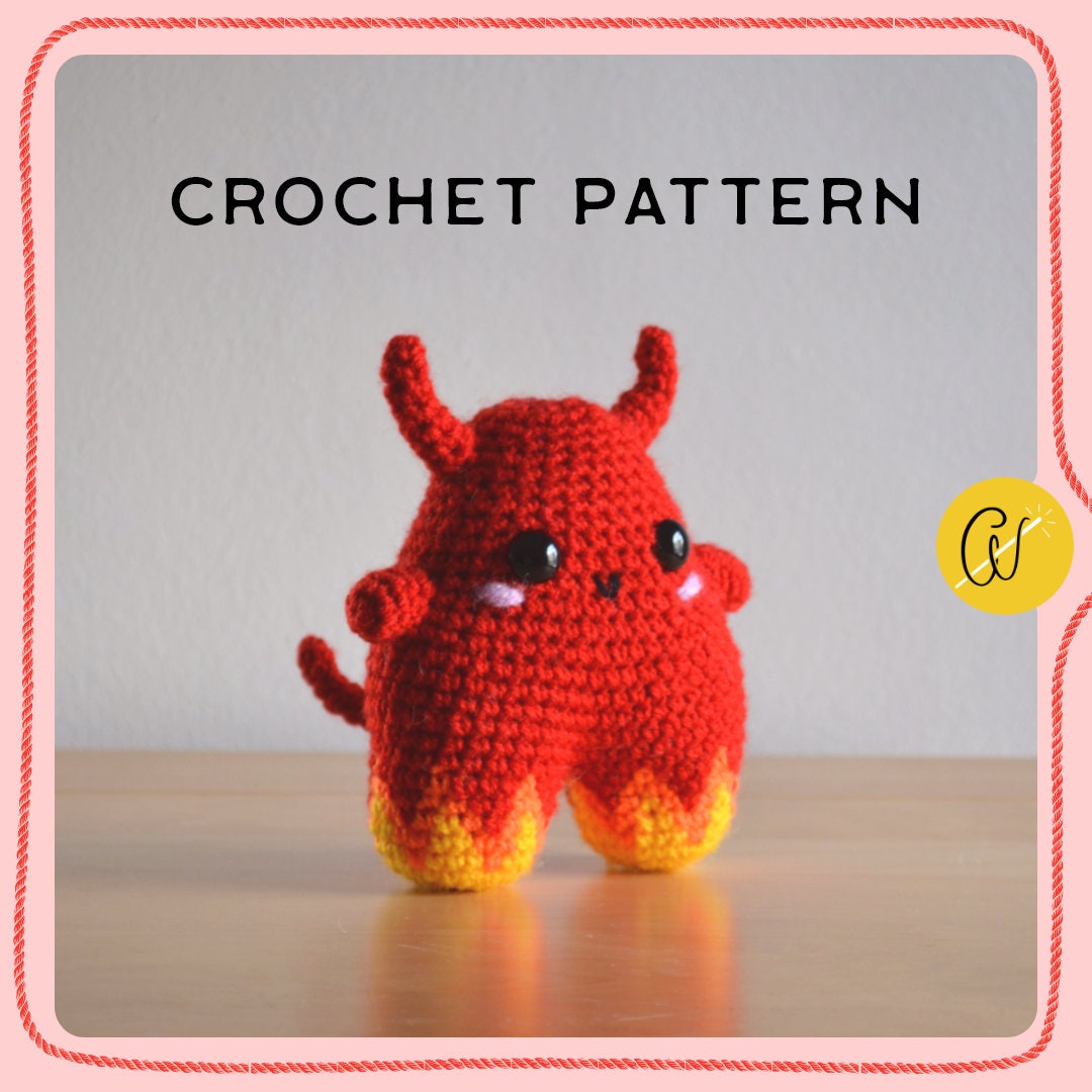 Fire Devil Amigurumi Pattern - Beginner Friendly Demon Crochet Pattern ...