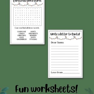 8 Printable Christmas Activity Pages Christmas Colouring Letters to ...