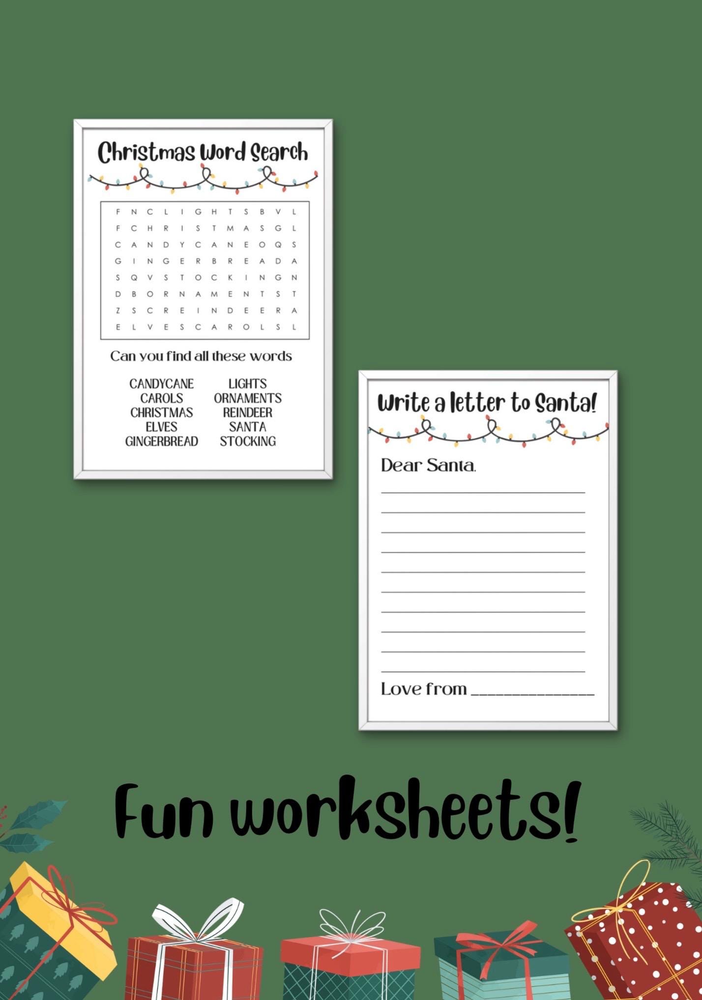 8 Printable Christmas Activity Pages Christmas Colouring Letters to ...