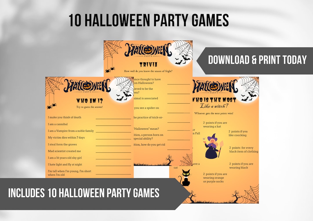 10 HALLOWEEN Games BUNDLE Halloween Party Games for Teens and - Etsy