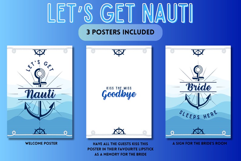 LETS GET Nauti/nautical/boat/beach - Bachelorette Multi Game Pack - Etsy