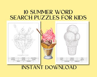 Fun Word Search for Kids Summer Activity Printable Puzzle - Etsy