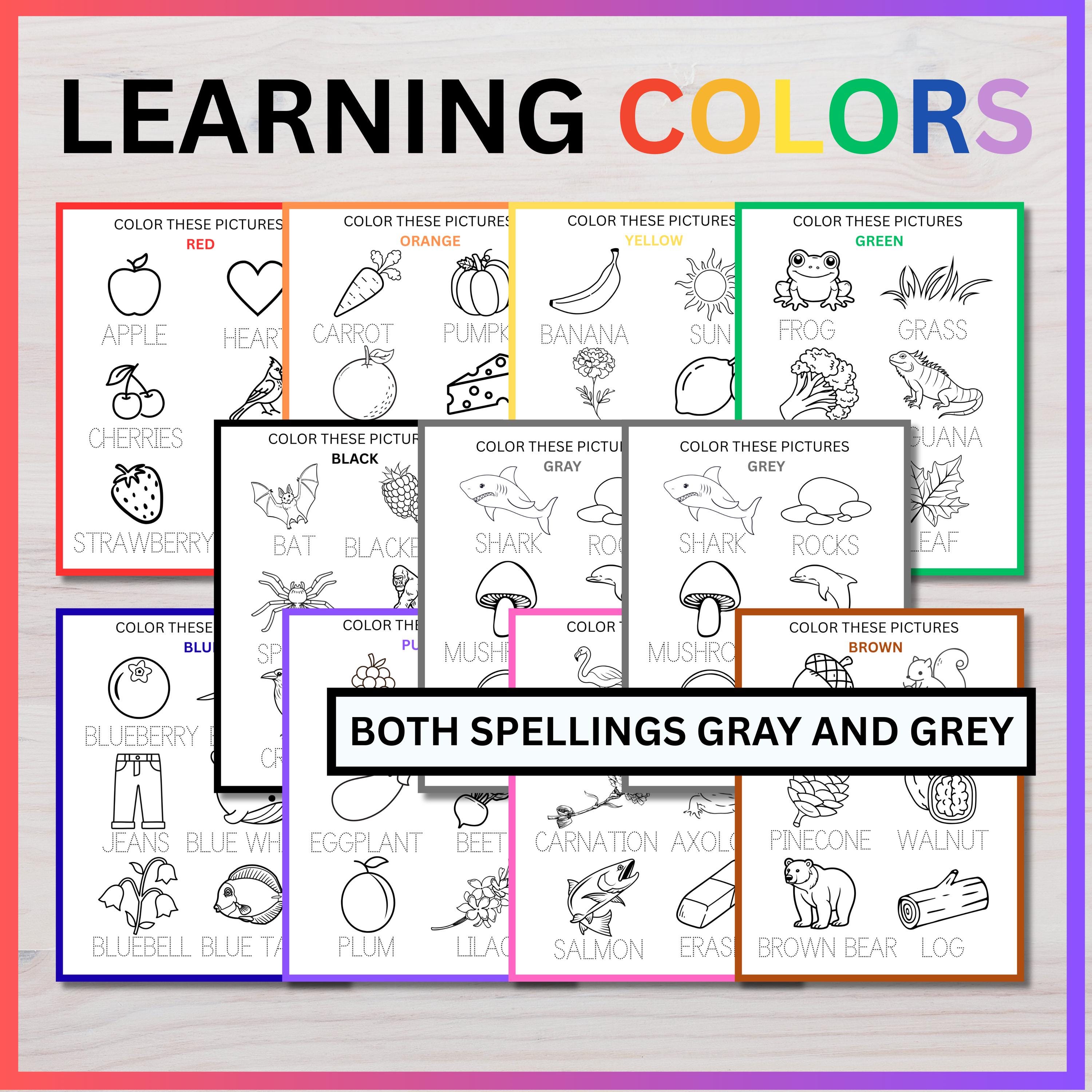 Color, Cut and Paste Learning Worksheets, Learn Shapes and Colors ...