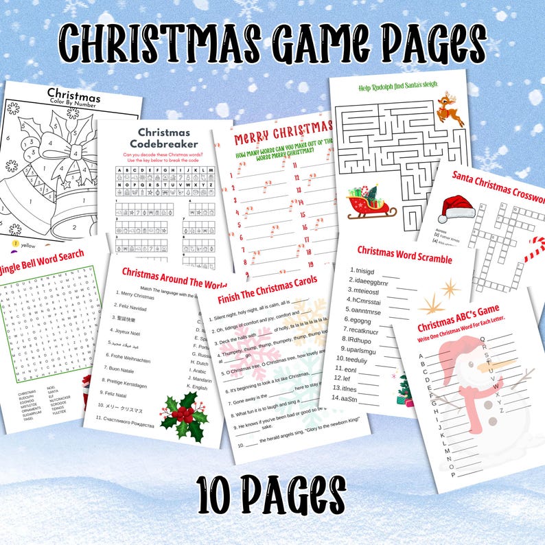 Printable Christmas Game Bundle, Christmas Party Games, Holiday Party ...