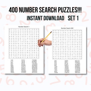 Number Search Puzzles, 400 Printable Large Print Easy to Read Number ...