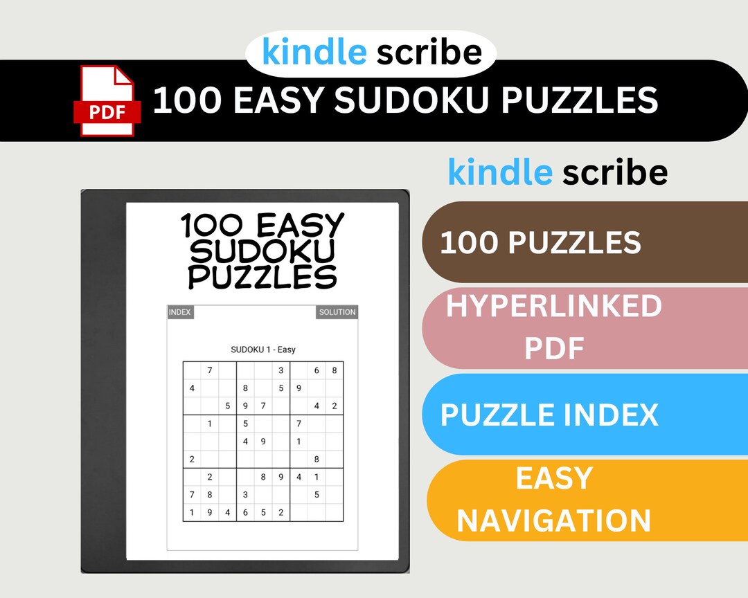 100 Easy Sudoku Puzzles, 100 Sudoku Puzzles With Solutions for Kindle ...