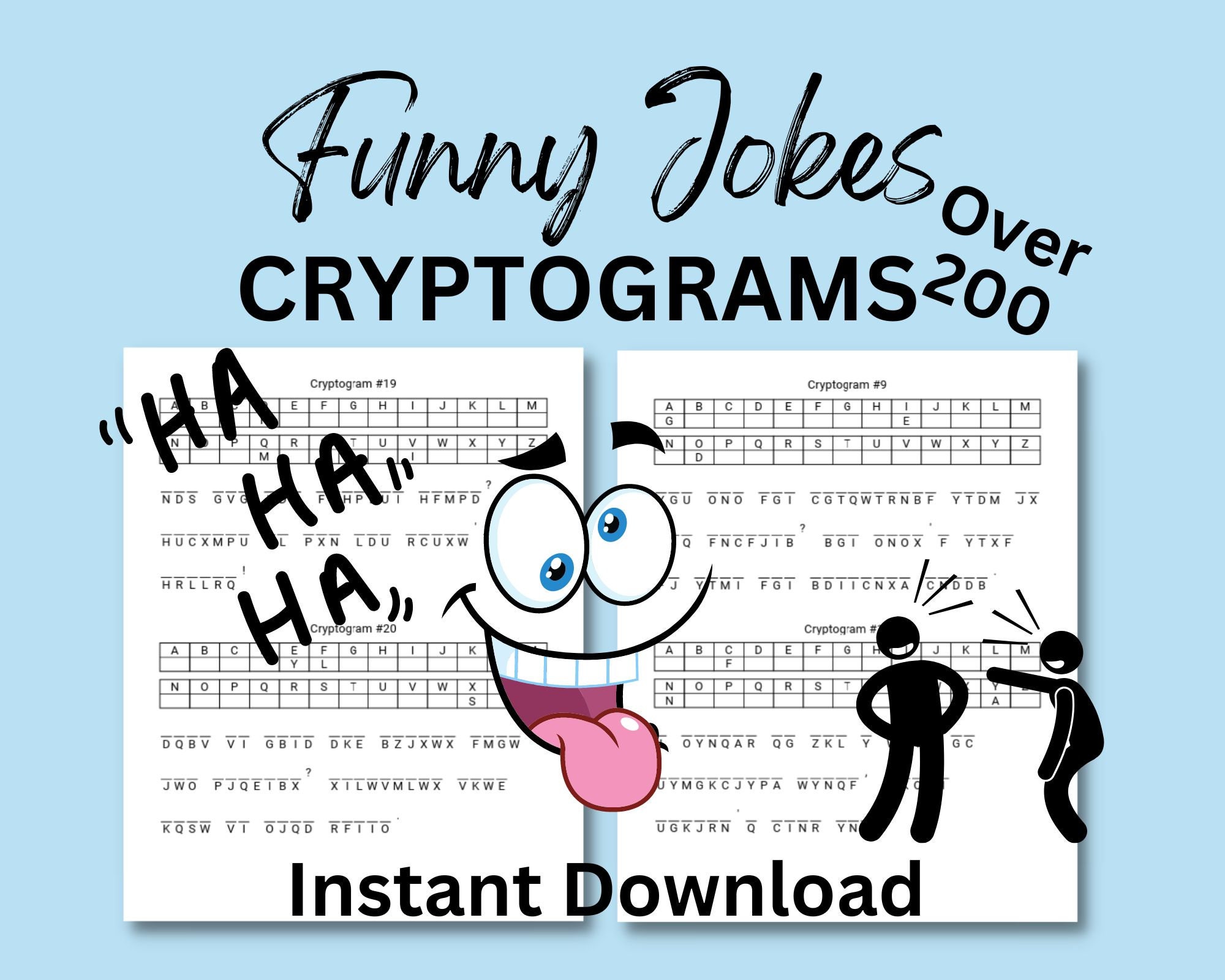 222 Funny Jokes Cryptograms, Bad Dad Jokes Cryptograms, Instant ...