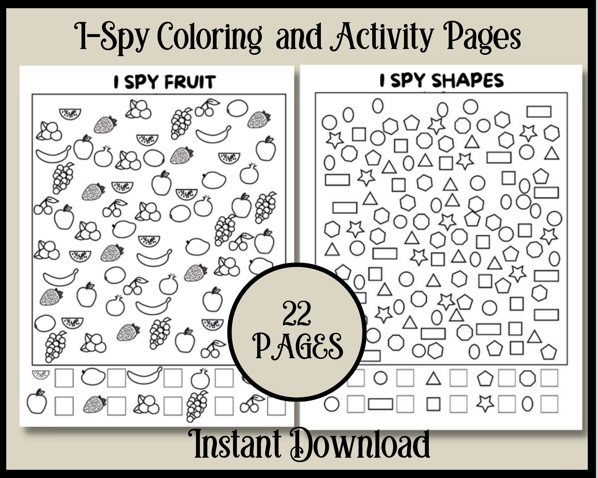 I-spy Activity Sheets, I Spy Coloring Pages, I Spy Printable Activity ...