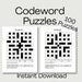 100 Codeword Puzzles: Coded Crosswords (printable PDF) - Etsy