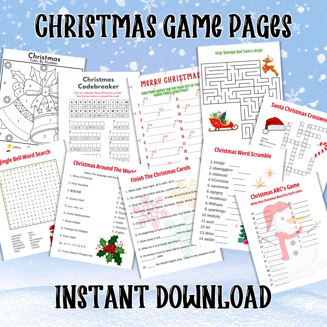 Printable Christmas Game Bundle, Christmas Party Games, Holiday Party ...