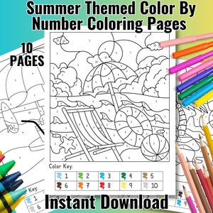 Color by Number, Summer Color by Number, Color by Number Coloring Pages ...