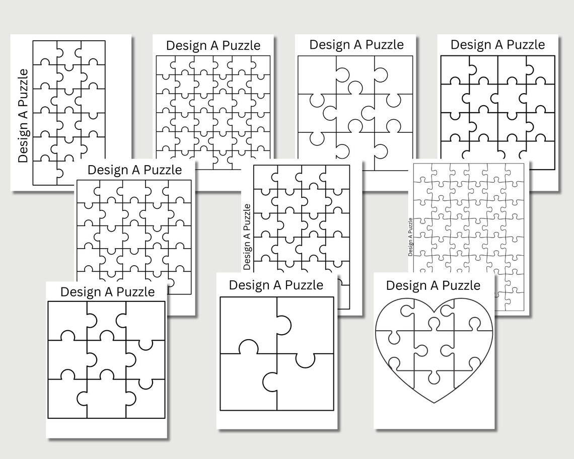 Create Your Own Puzzle Worksheets | 10 Printable Jigsaw Templates | DIY ...