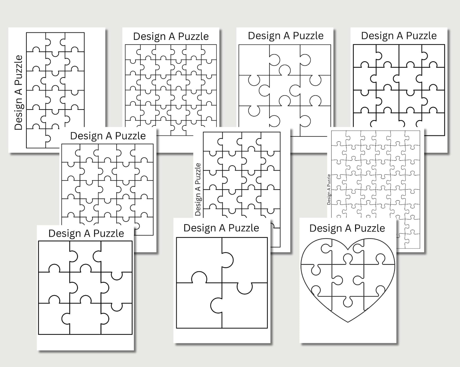 Create Your Own Puzzle Worksheets | 10 Printable Jigsaw Templates | DIY ...