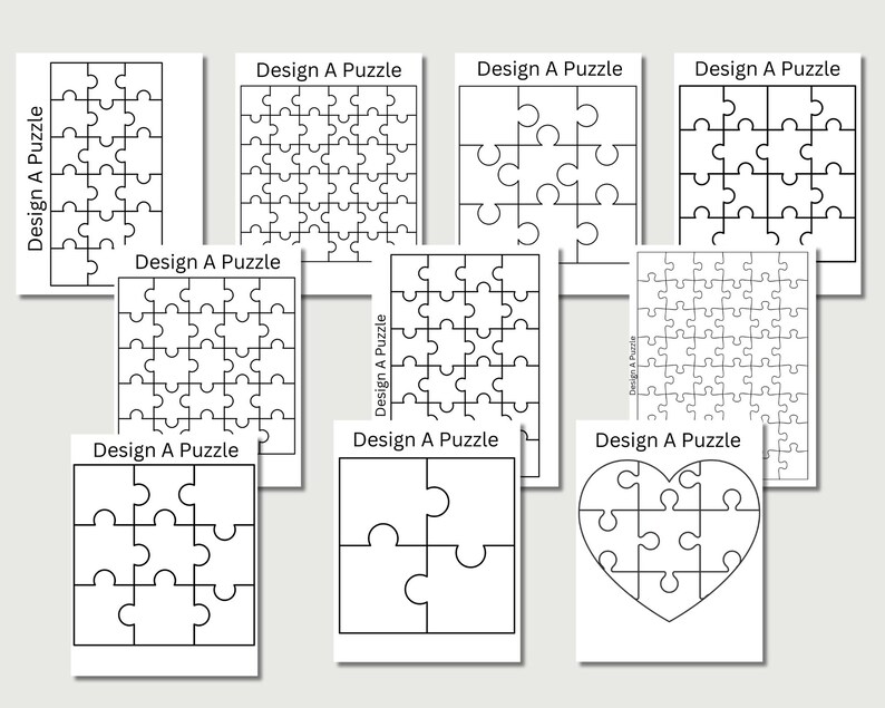 Create Your Own Puzzle Worksheets | 10 Printable Jigsaw Templates | DIY ...