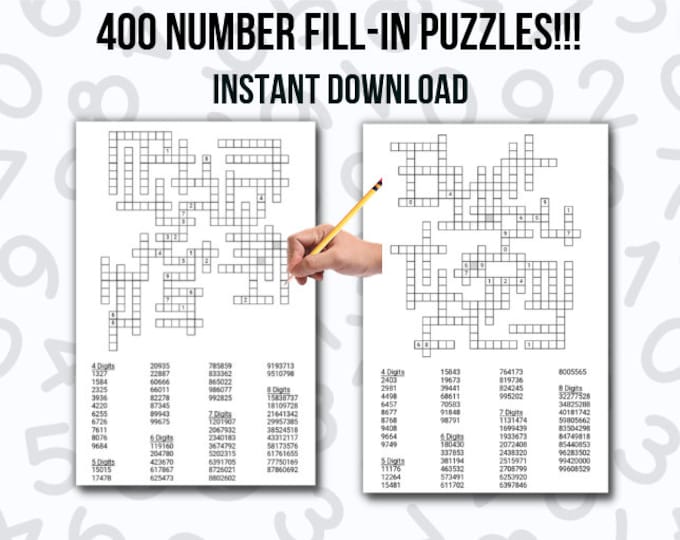 400 Word Fill-in Puzzles: Large Print Crosswords (digital Download ...