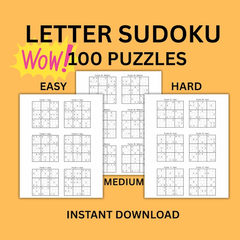 Letter Sudoku Puzzles – 100 Printable Alphabet Sudoku Games ...