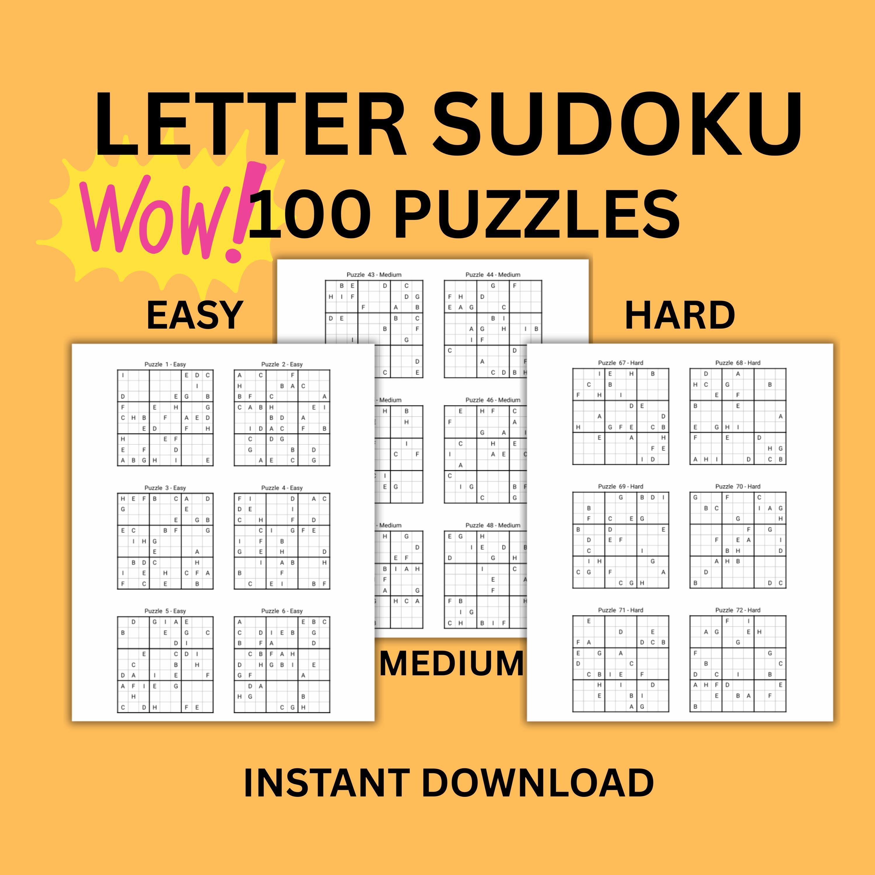 Letter Sudoku Puzzles – 100 Printable Alphabet Sudoku Games ...